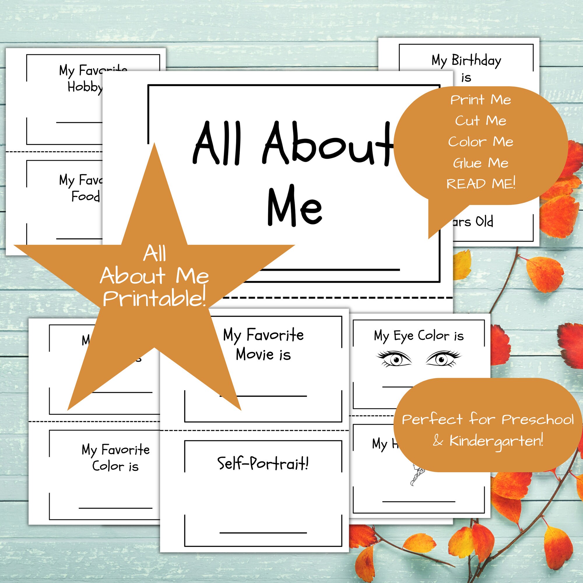 Student About Me, All About Me Printable Back to School, First Day of ...
