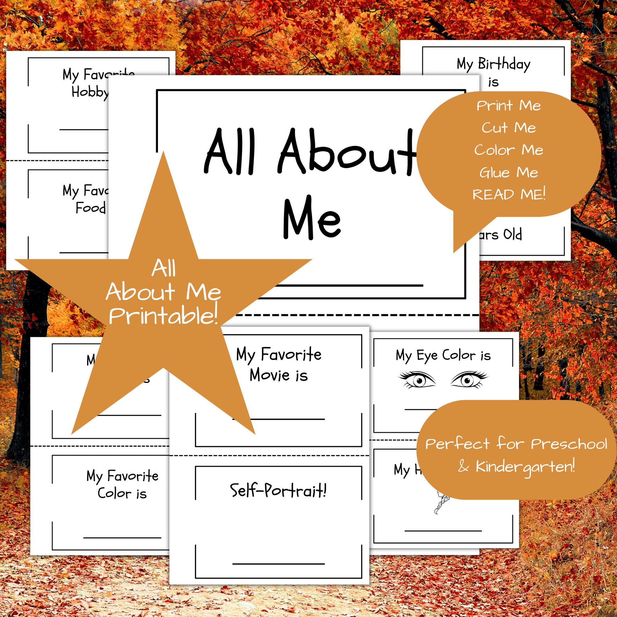 Student About Me, All About Me Printable Back to School, First Day of ...