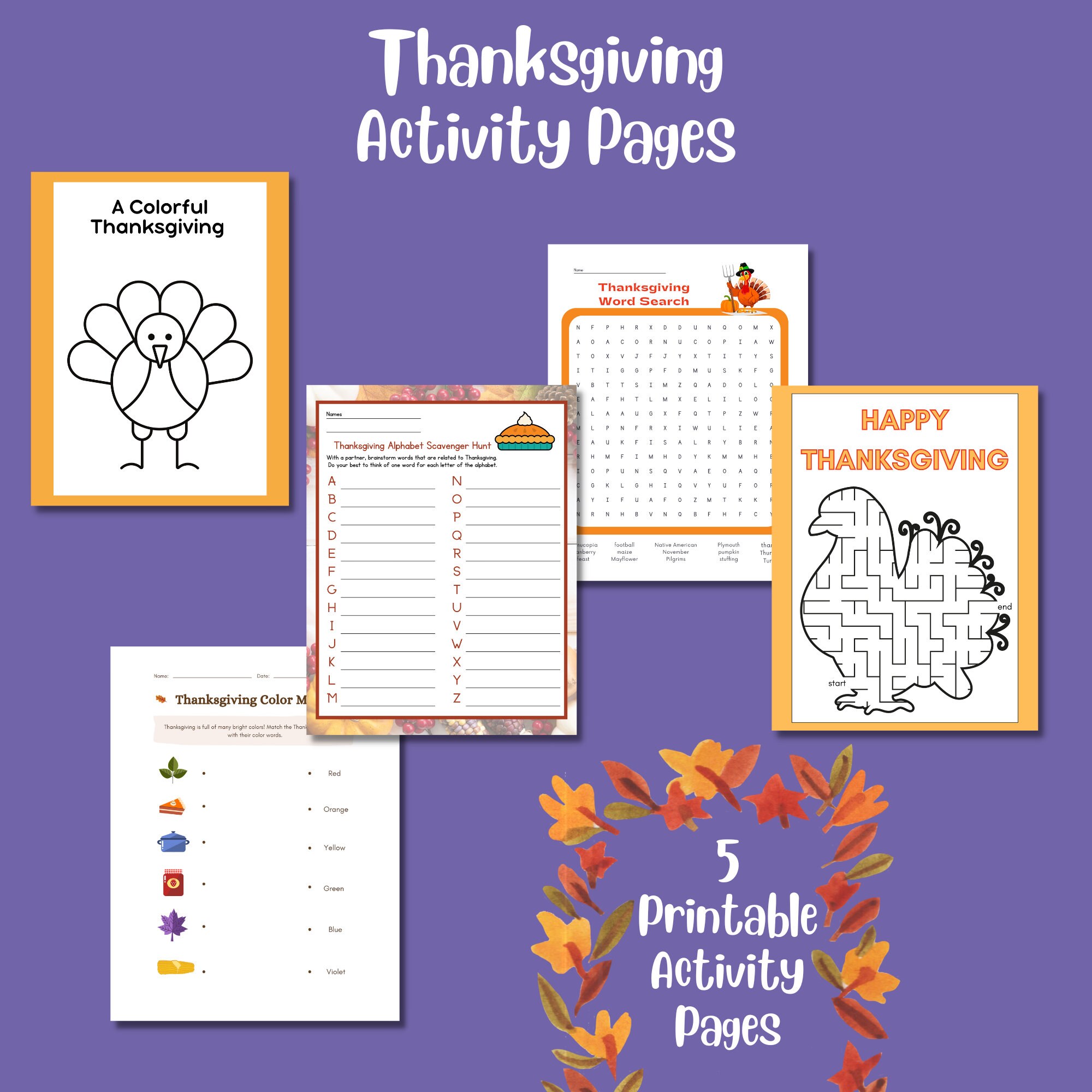 Printable Fall Activities for Kids Homeschool Worksheets - Etsy