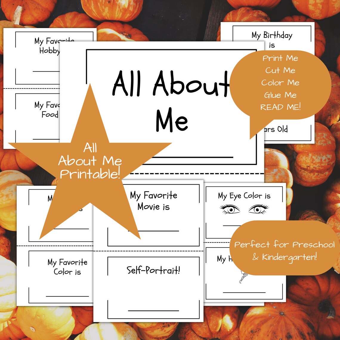Student About Me, All About Me Printable Back to School, First Day of ...