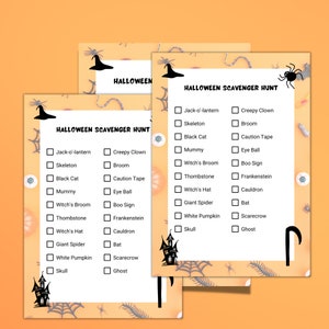 Halloween Scavenger Hunt Printable Elementary Kids Games Neighborhood ...