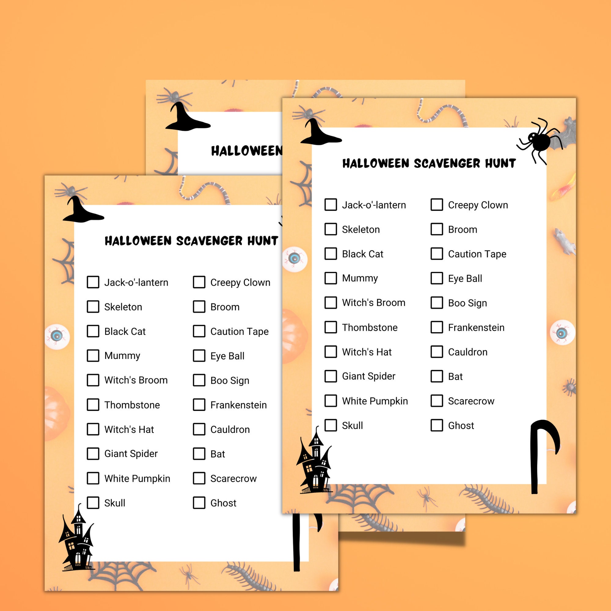 Halloween Scavenger Hunt Printable Elementary Kids Games Neighborhood ...