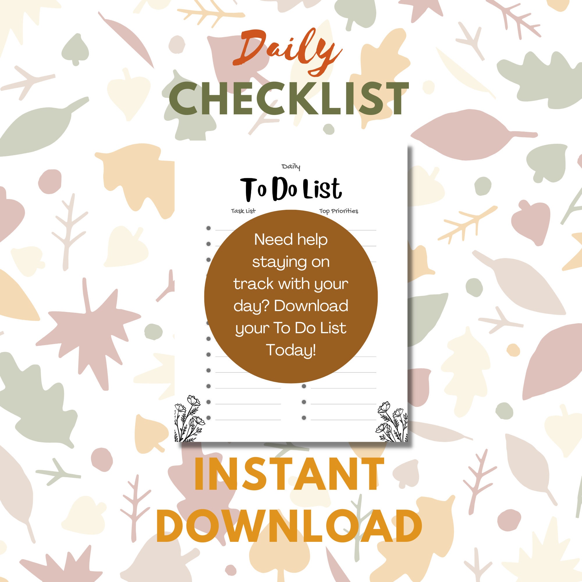 Printable to Do List Daily, Weekly To-do Pdf Planner Checklist A4 and ...