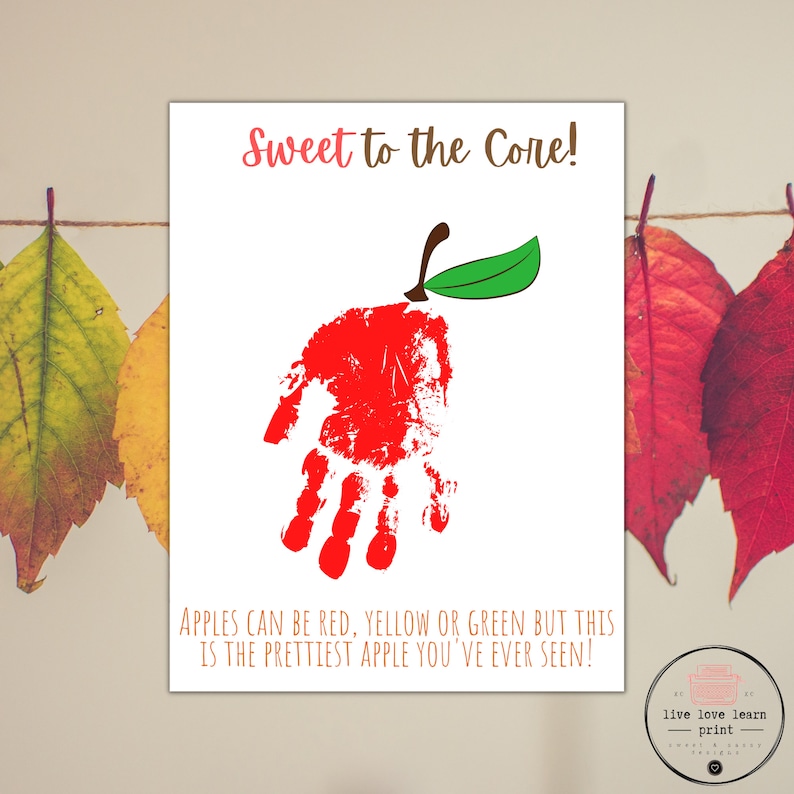 Fall Handprint Keepsake Art Fall Greeting Card Fall Craft - Etsy