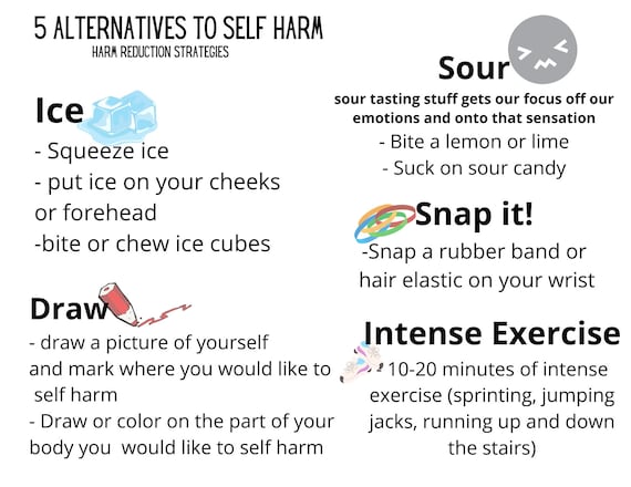 Self Harm Reduction Flash Cards - Etsy