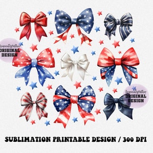 Coquette 4th of July Png, Patriotic Bows Png, Girly 4th of July ...