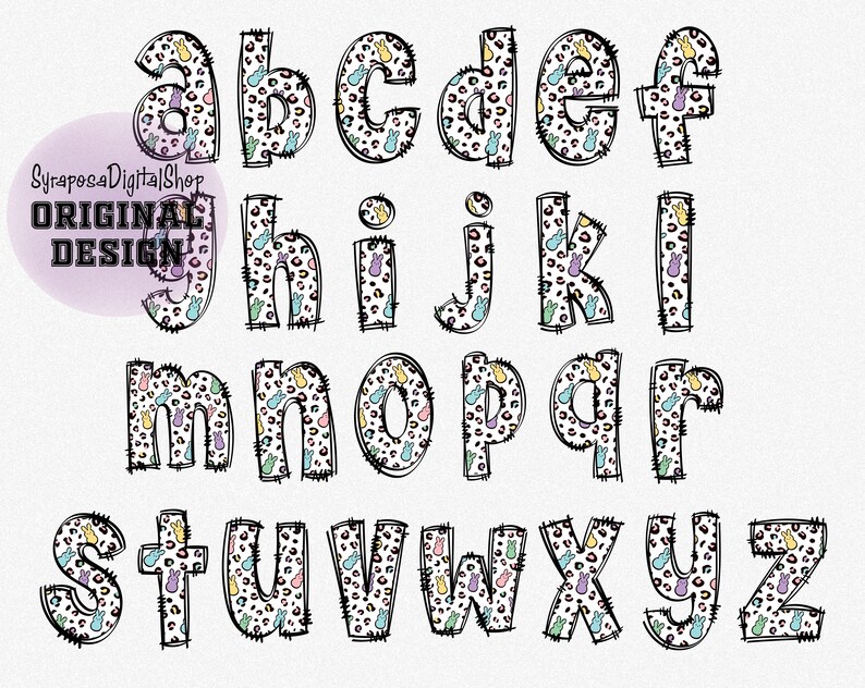 Peeps Alpha Font Easter Letters PNG, Sublimation Design Download ...