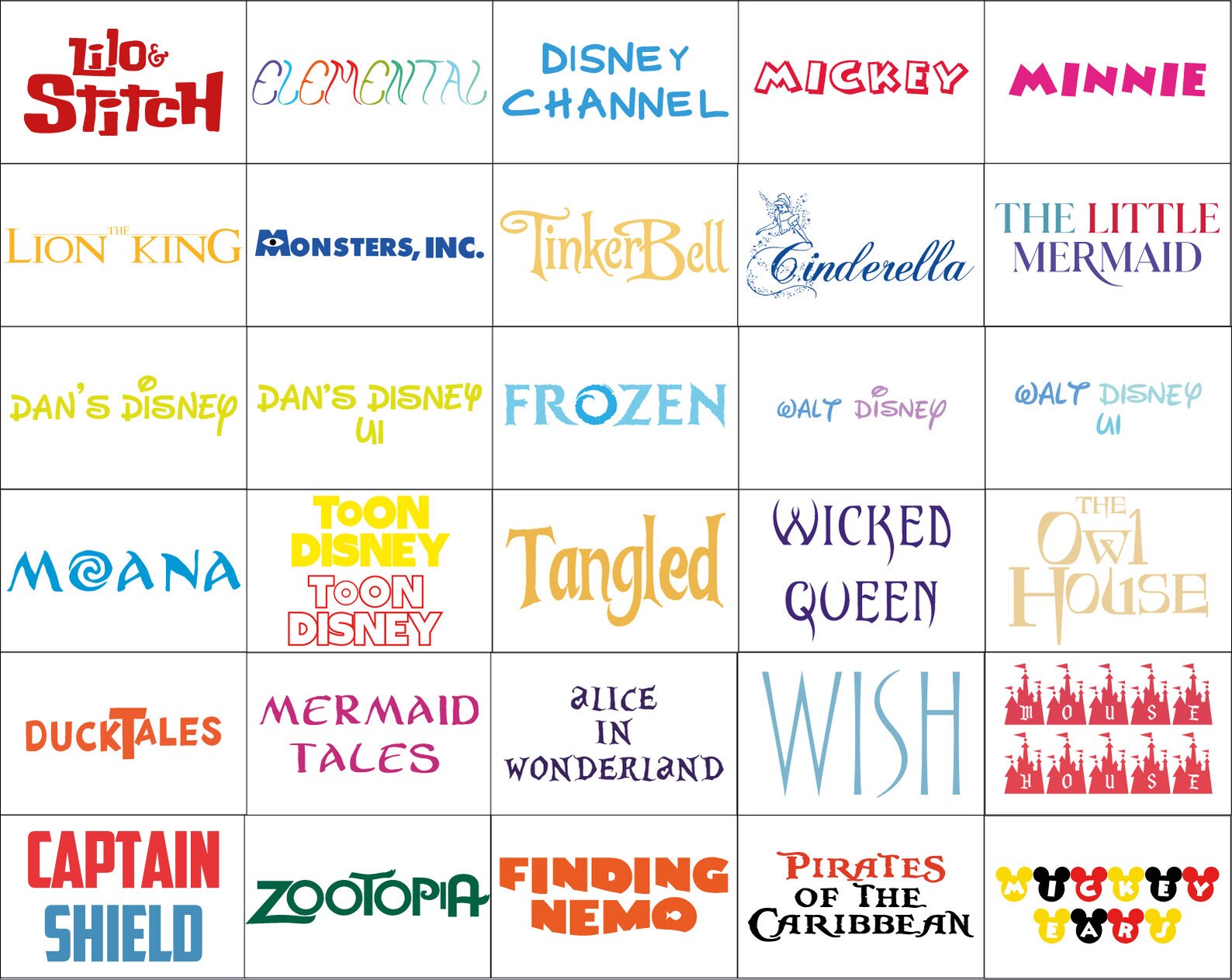 30 Disneyy Movie Font Bundle TTF, SVG | Cartoon Style Fonts for Crafts ...