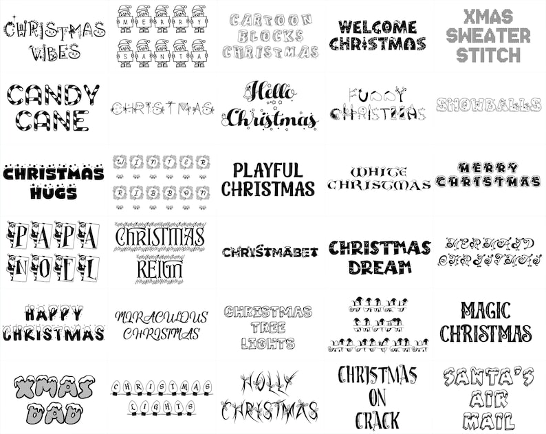 Christmas Font Bundle | 32 Holiday Fonts for Cricut Sublimation ...