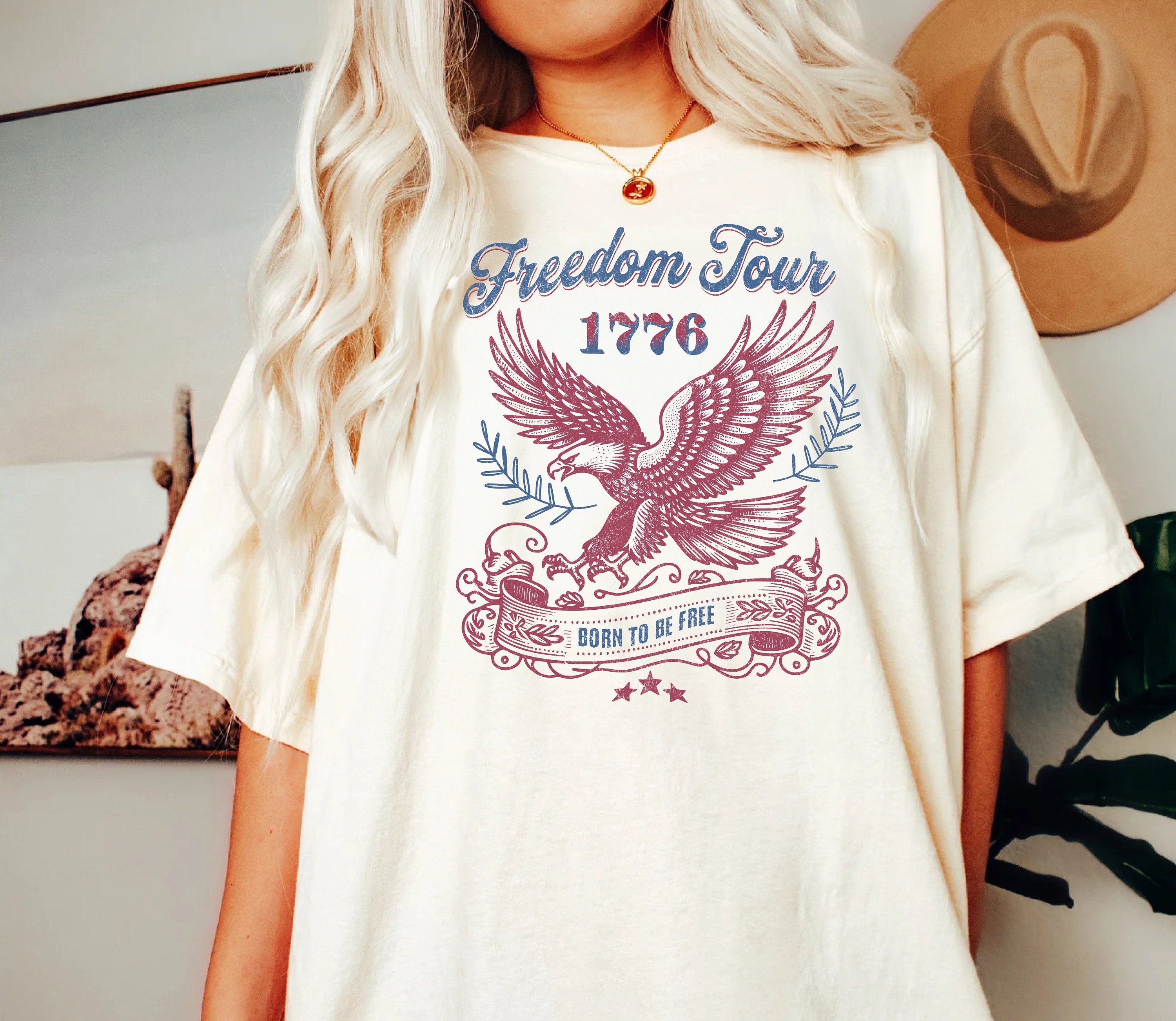 Freedom Tour 1776 Png, Retro 4th of July Png, Born Free Eagle Png ...