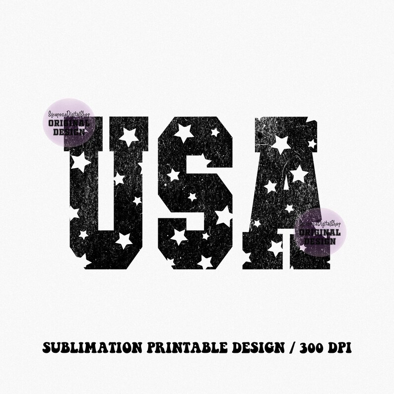 USA Distressed Stars Sublimation Design, 4th of July Shirt PNG, Grunge ...