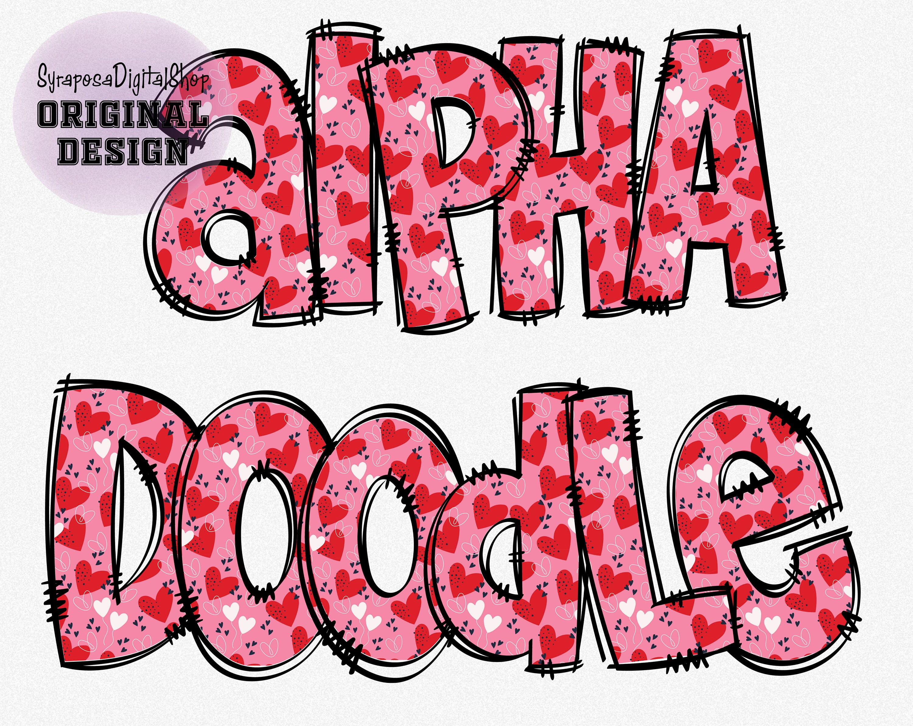 Valentines Day Alphabet PNG, Valentines Doodle, Valentines Letters ...