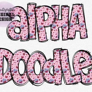 Valentines Day Alphabet PNG, Valentines Doodle, Valentines Letters ...