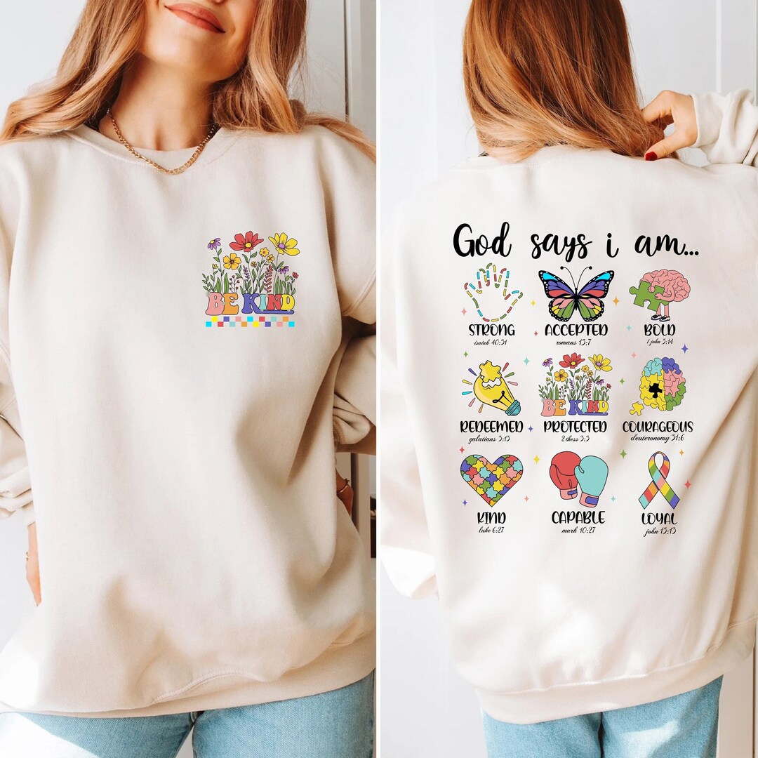 God Says I Am Autism PNG, Retro Autism Png, Be Kind Png, Christian Png ...
