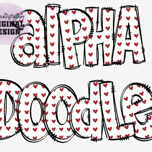 Valentines Day Alphabet PNG, Valentines Doodle, Valentines Letters ...
