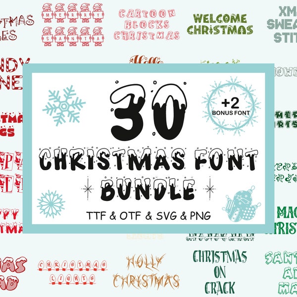 Christmas Fonts - Etsy