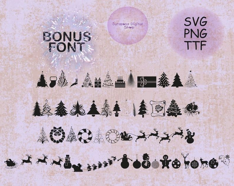 Christmas Font Bundle | 32 Holiday Fonts for Cricut Sublimation ...