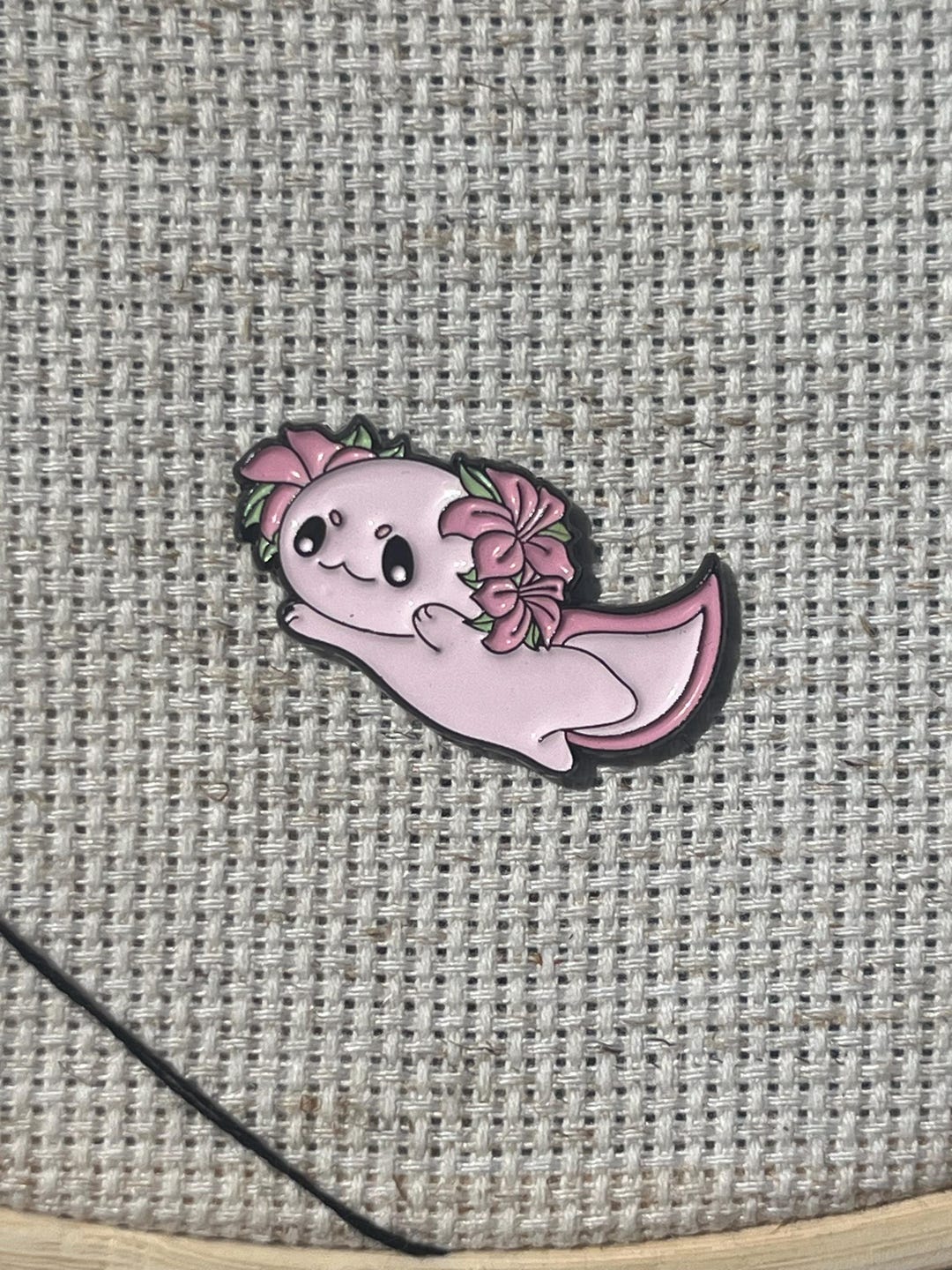 Pink Flower Axolotl Magnetic Needle Minder - Etsy