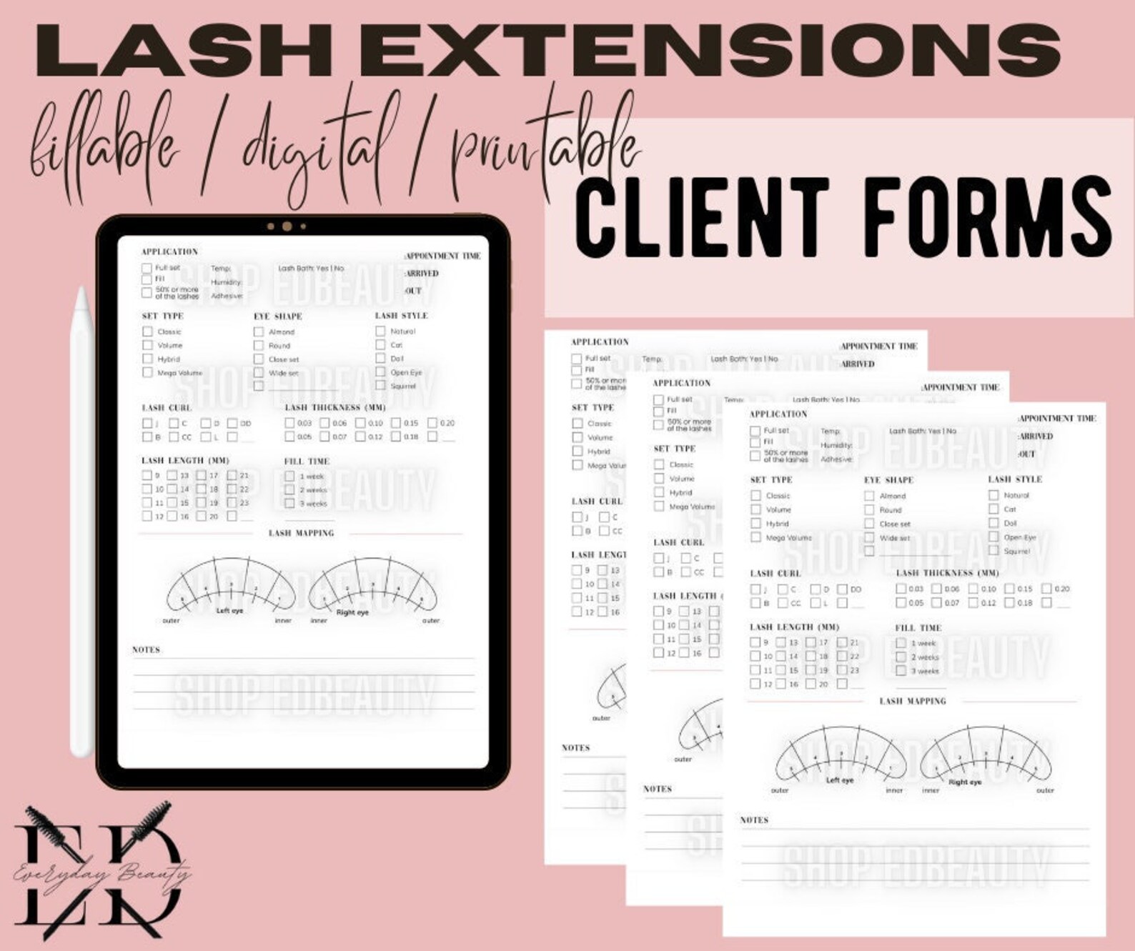 Lash Record Form Lash History Template Client Record Sheet - Etsy Lash Record Form Lash History Template Client Record Sheet - Etsy