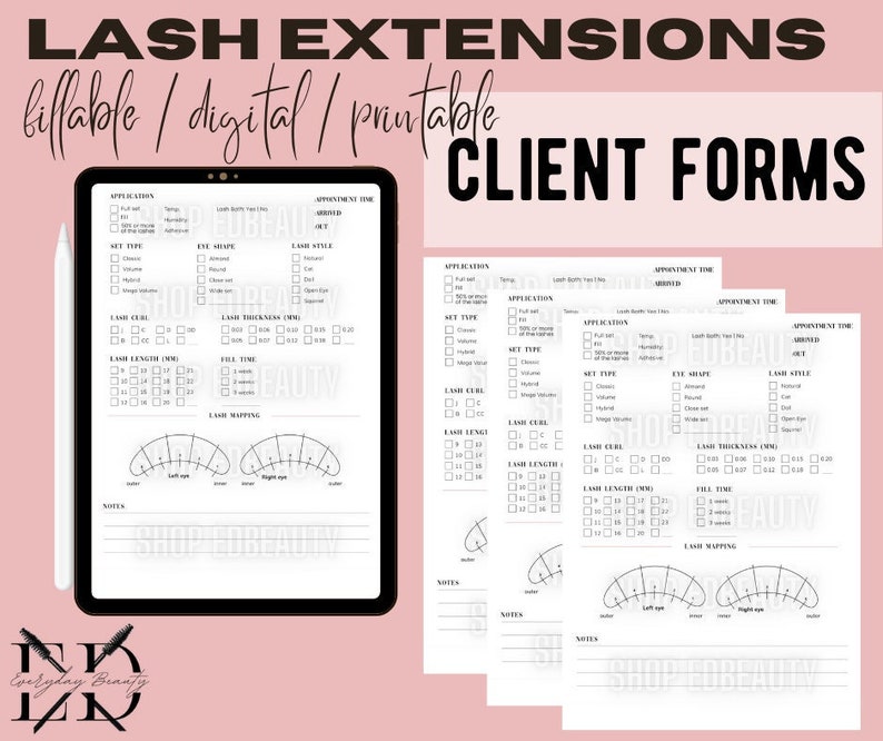 Lash Record Form Lash History Template Client Record Sheet - Etsy Lash Record Form Lash History Template Client Record Sheet - Etsy
