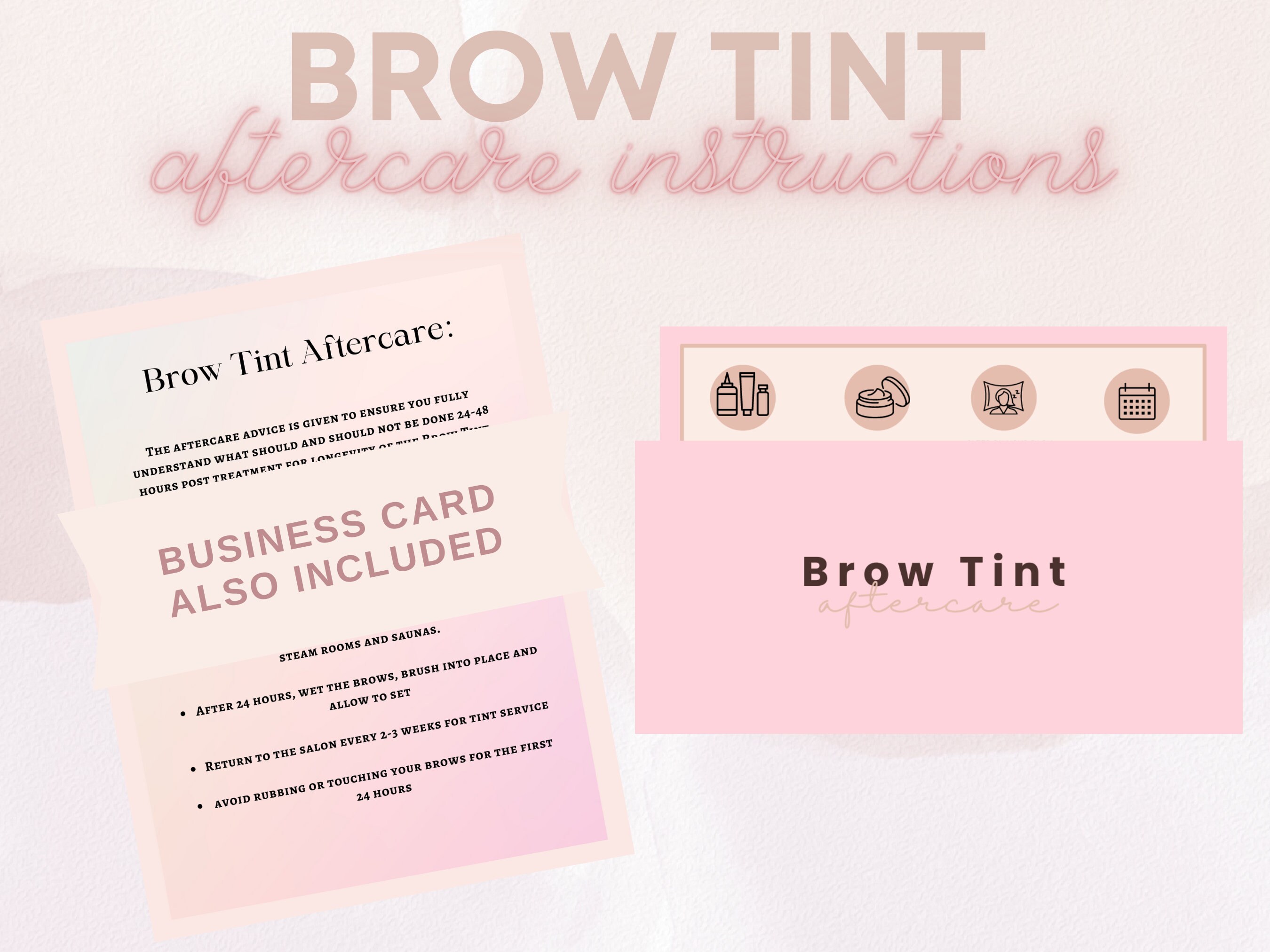 Brow Tint Aftercare Card Aftercare Card Brow Tint Aftercare Post Brow ...