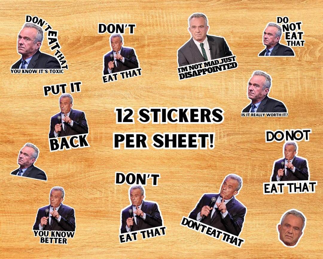 RFK Jr Meme Sticker Sheet 12 Funny Pro Health Vinyl Stickers Unique ...
