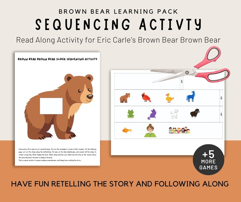 Brown Bear Learning Activity Pack - Pre-k and K Printable Games ...