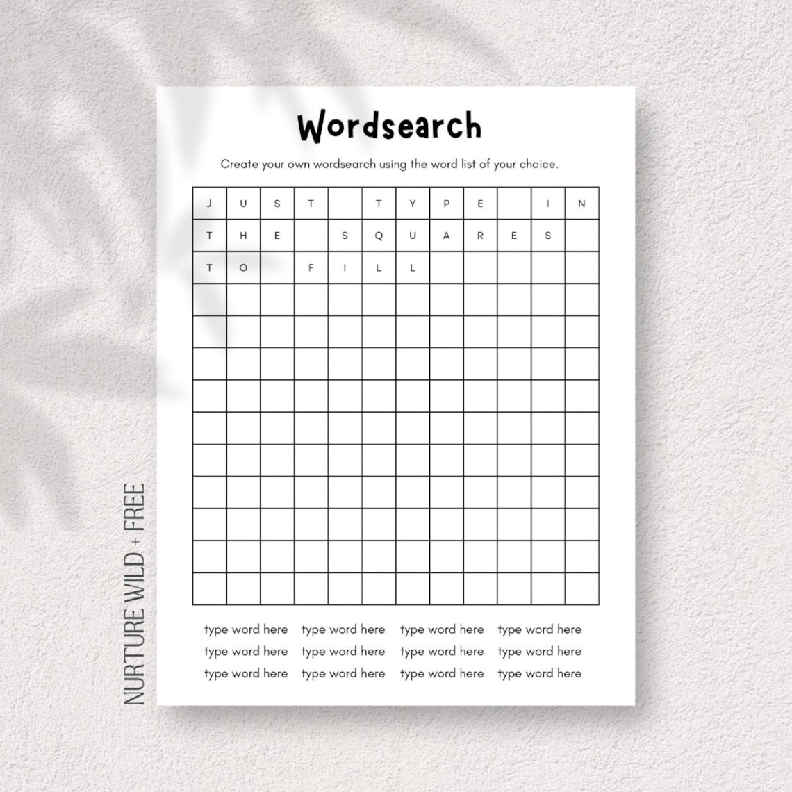 Editable Wordsearch, Customize Your Own Word Search With This Template ...