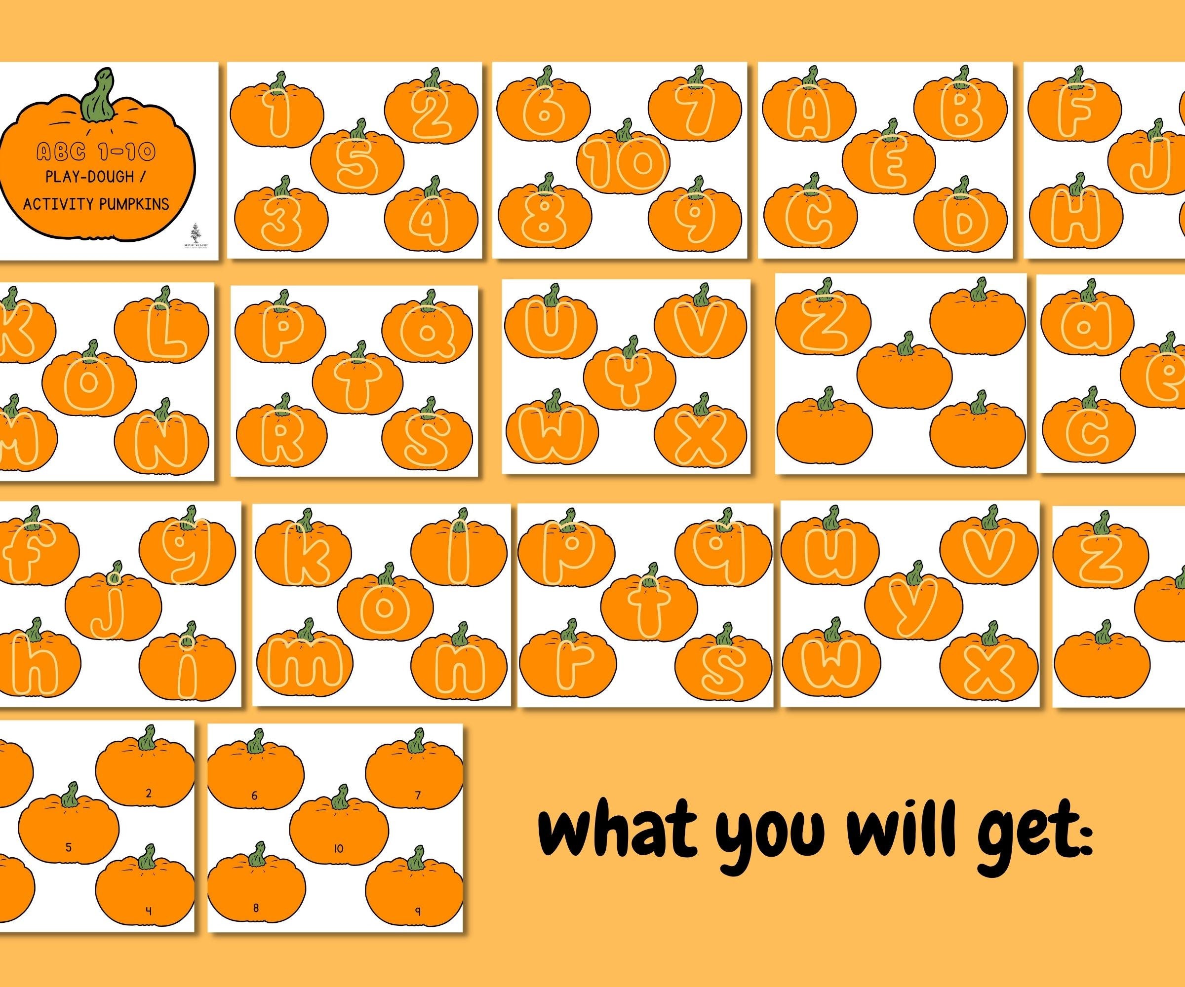 Pumpkin Play Dough Activity for Kids, Play Doh Learning Game, Fall ...