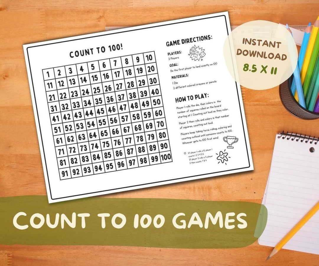 Printable Fun Activity Sheets for Counting to 100 , Count to 100 Game ...