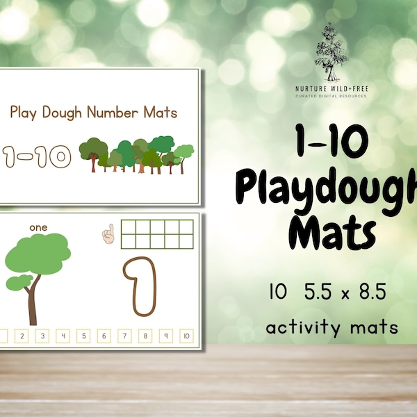 Number 1 10 Playdough Activity Mat Printable Play Doh Mat Counting - Etsy