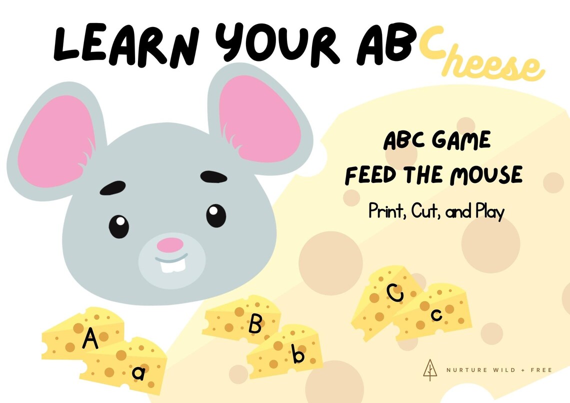 Learn Your Abcheese Alphabet Matching Game Fun Learning - Etsy