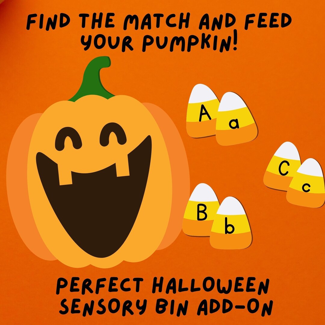 Halloween Alphabet Game,sensory Bin Activity, Lowercase and Uppercase ...