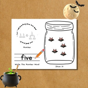 Halloween Math Game Printable, Counting 1-20, Comparing Numbers, Number ...