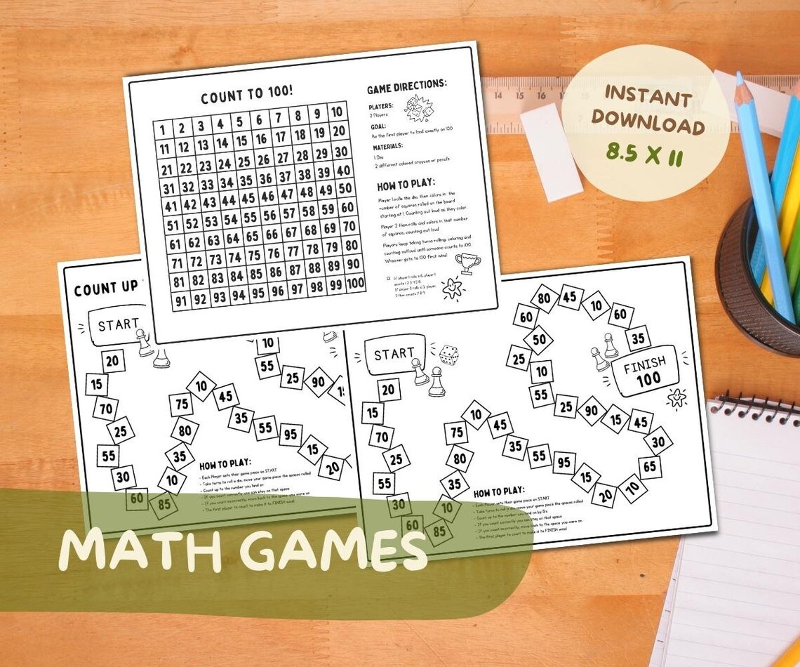 Printable Fun Activity Sheets for Counting to 100 , Count to 100 Game ...