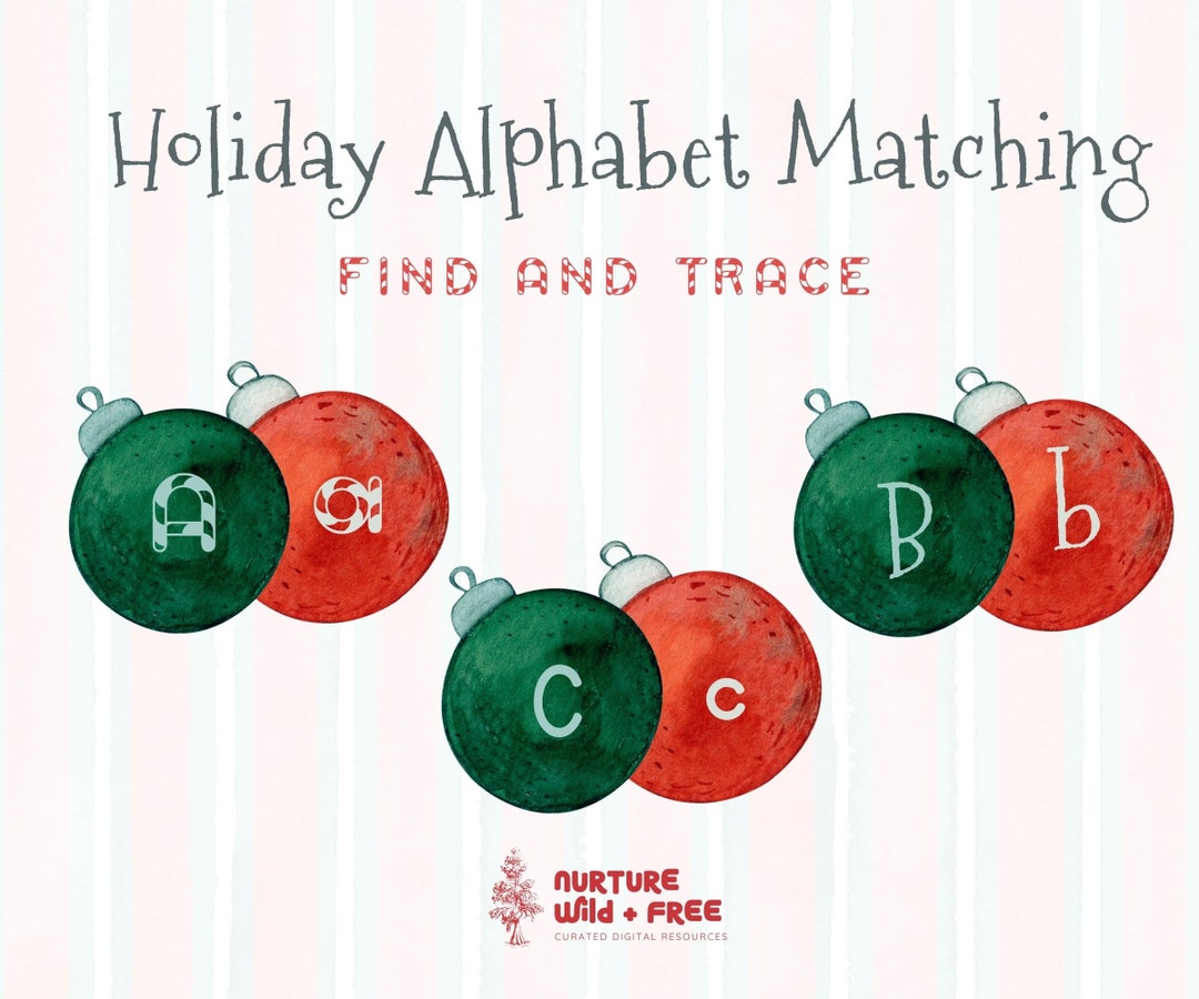 Ornament Alphabet Matching Game for Kids, Holiday Printables, Alphabet ...