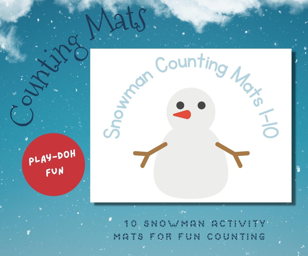Christmas Playdough Mat Snowman Ten Frame Printable Play Doh Activity ...