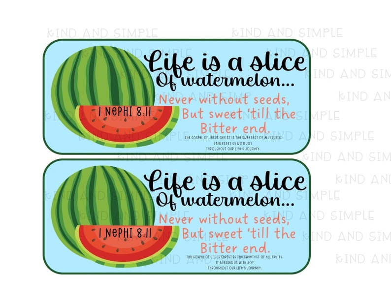Ministering Tag| Life is Like A Slice of Watermelon| - Etsy