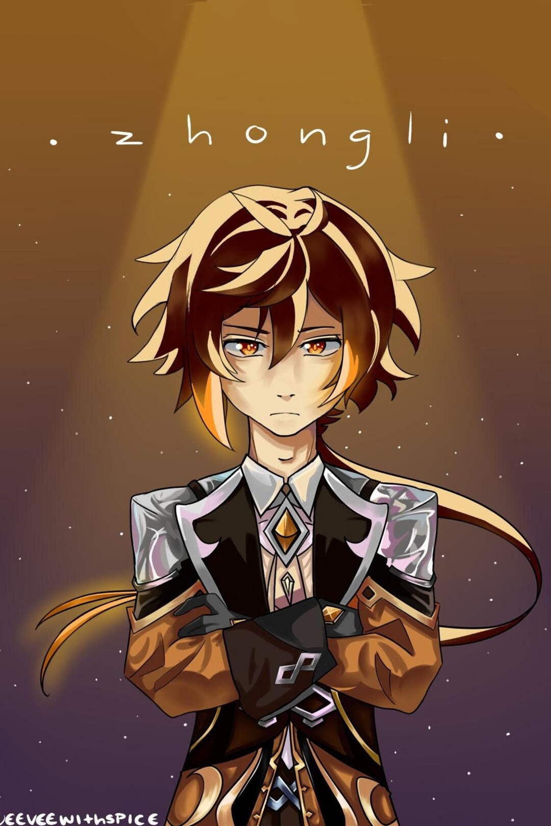 Zhongli From 'genshin Impact'_a4 Poster - Etsy