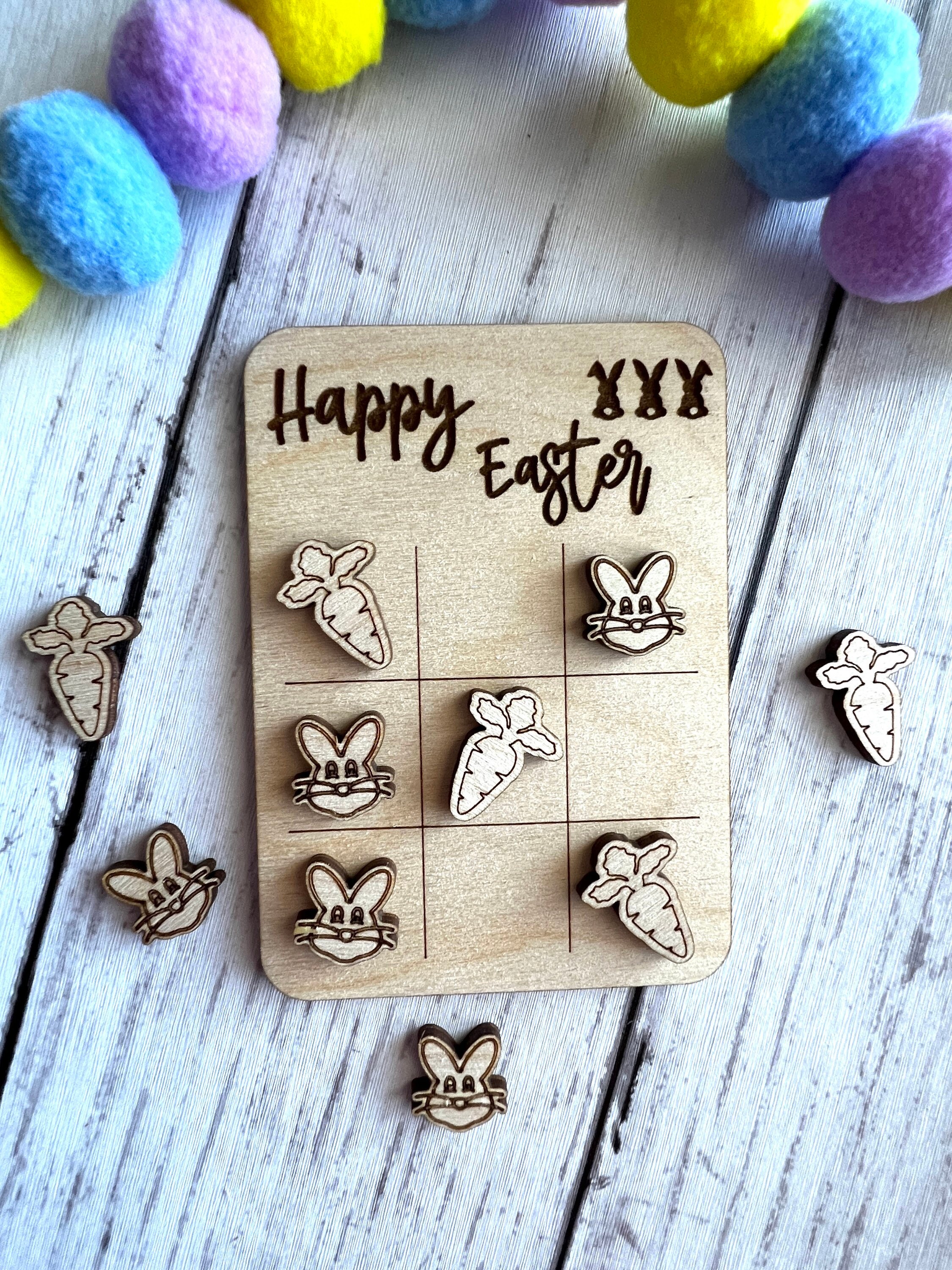 Easter Tic Tac Toe SVG ONLY Bunny Eggs Carrots Laser Cut - Etsy