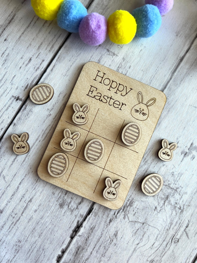 Easter Tic Tac Toe SVG ONLY Bunny Eggs Carrots Laser Cut - Etsy