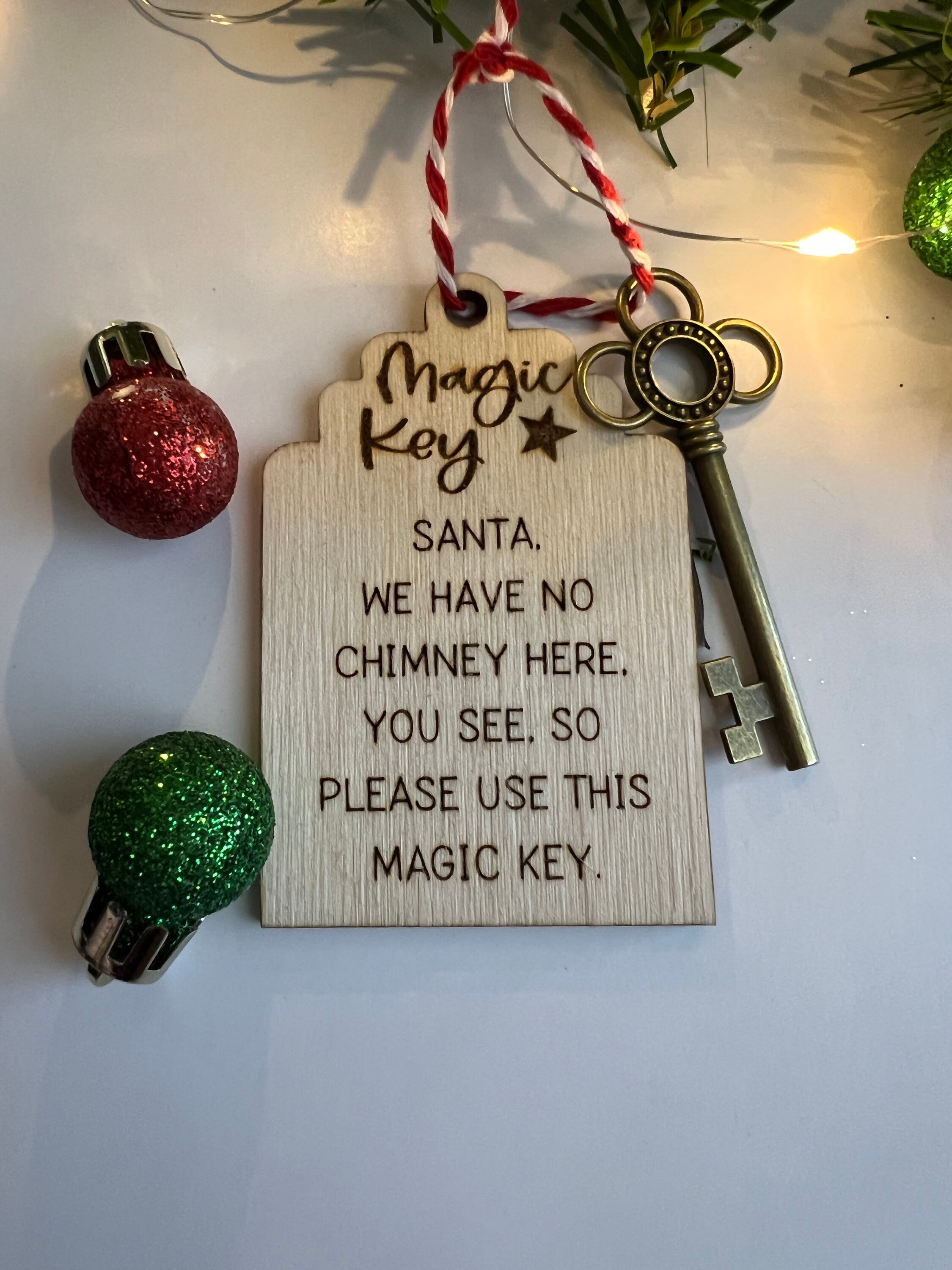 Santas Magic Key Tag, No Chimney on Christmas, Dear Santa, Laser ...