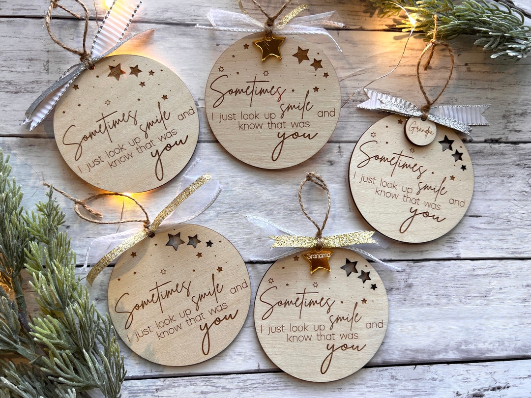 Sometimes I Just Look up Smile You Ornament SVG, Loving Memory Ornament ...