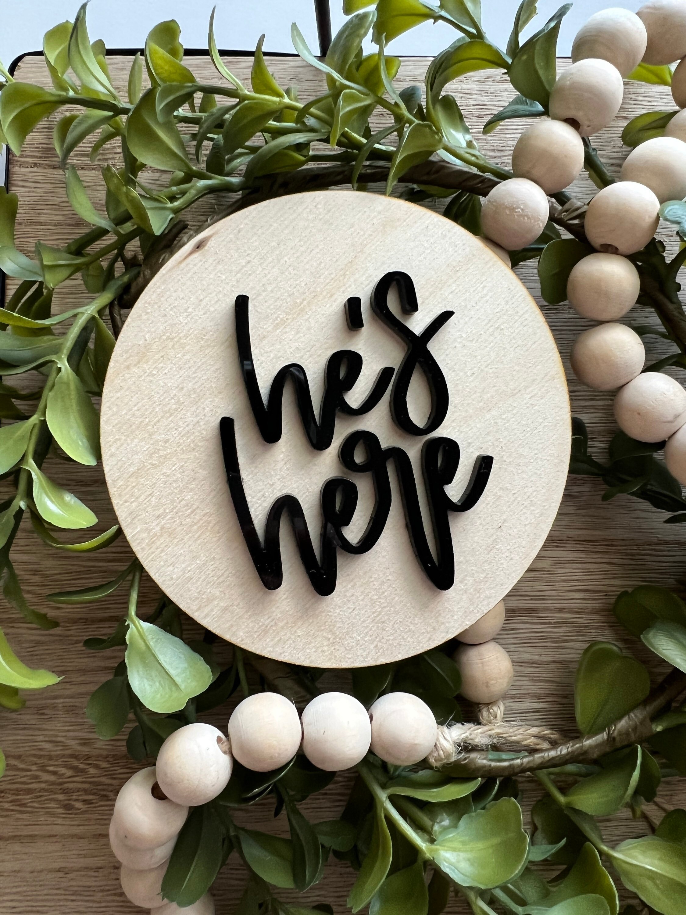 He's Here, She's Here SVG, Birth Announcement Sign, Wood & Acrylic Sign ...