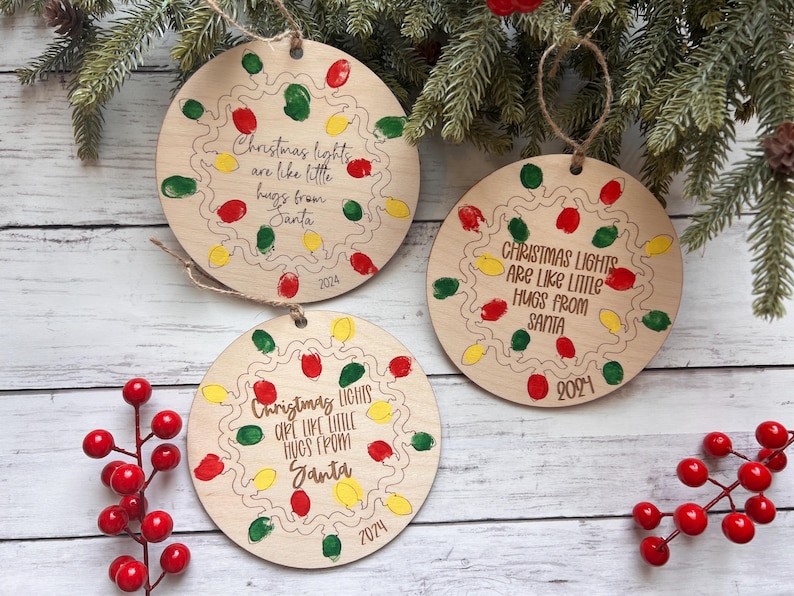 DIY Christmas Fingerprint Art Ornament, Digital Cut File, Christmas SVG ...