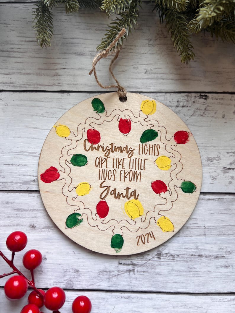DIY Christmas Fingerprint Art Ornament, Digital Cut File, Christmas SVG ...