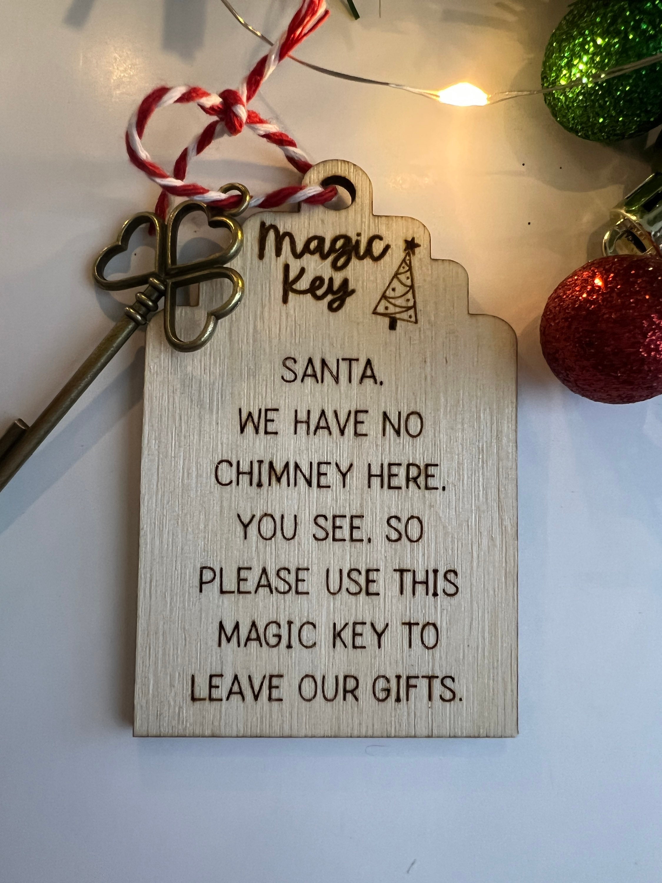 Santas Magic Key Tag, No Chimney on Christmas, Dear Santa, Laser ...