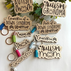 Autism Down Syndrome Mom Grandma Keychain SVG, Down Syndrome Warrior ...