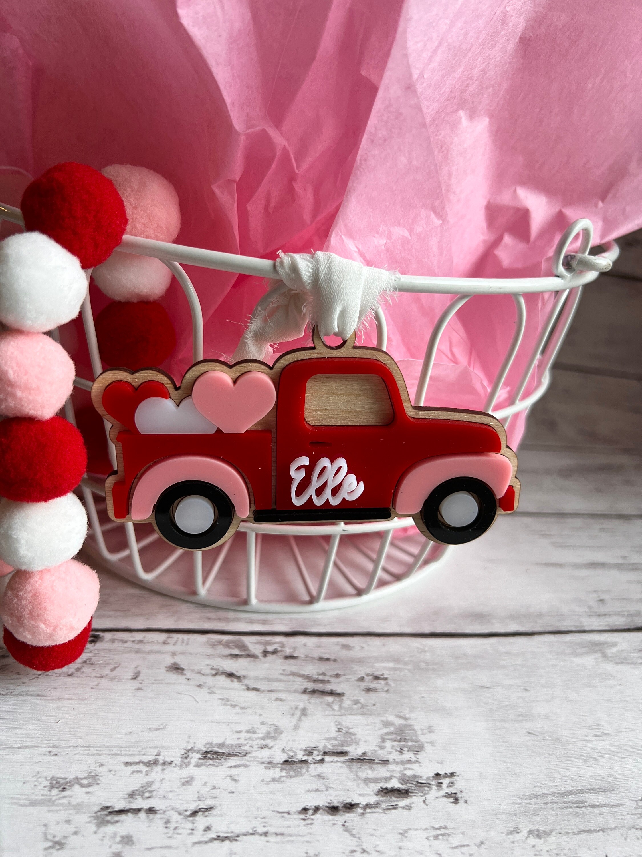 SVG Digital Download Kids Old Truck Valentine Basket Tag, Baby Ornament ...