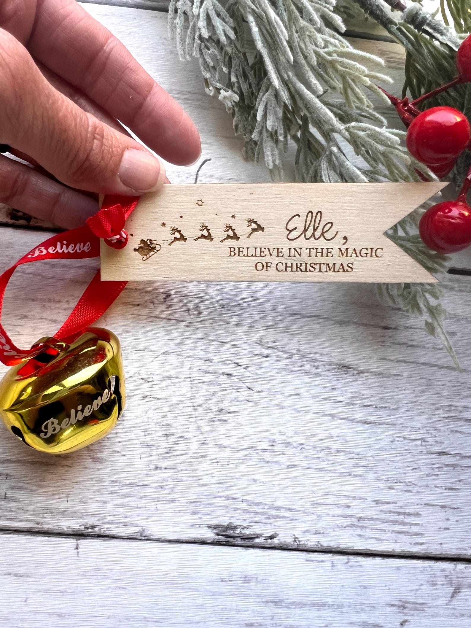 Personalized Believe Christmas Bell SVG, Believe in the Magic of ...